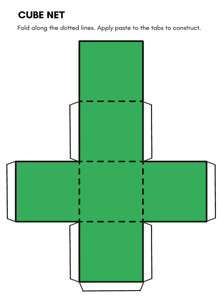 Cube Shape Net Worksheet PDF | PDF
