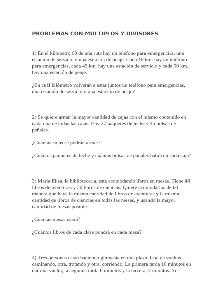 Probl. CON MÚLTIPLOS Y DIVIS | PDF