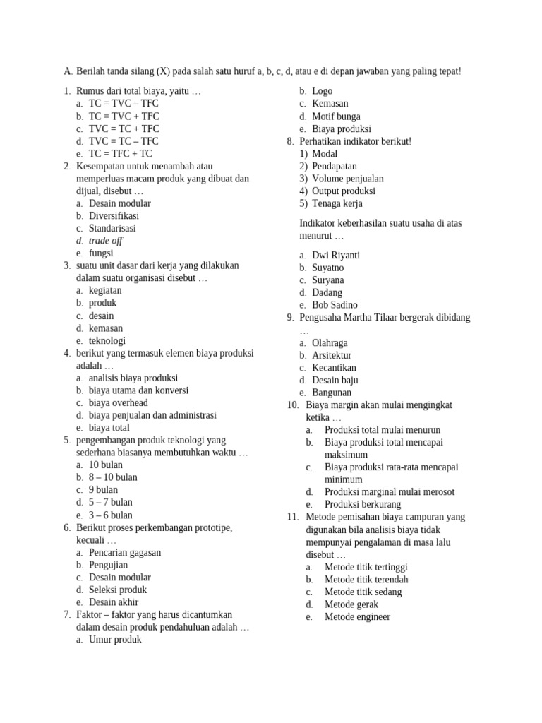 SOAL PAS GENAP KELAS XI PKK | PDF