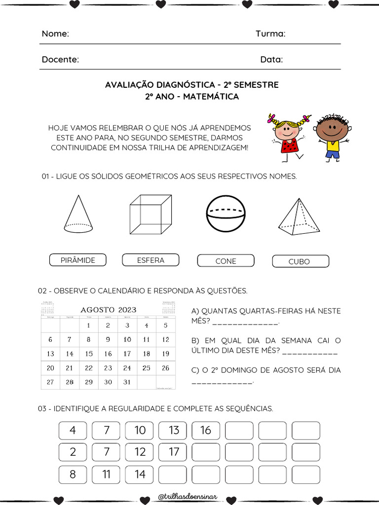 Av Diag 2sem 2ano Mat | PDF