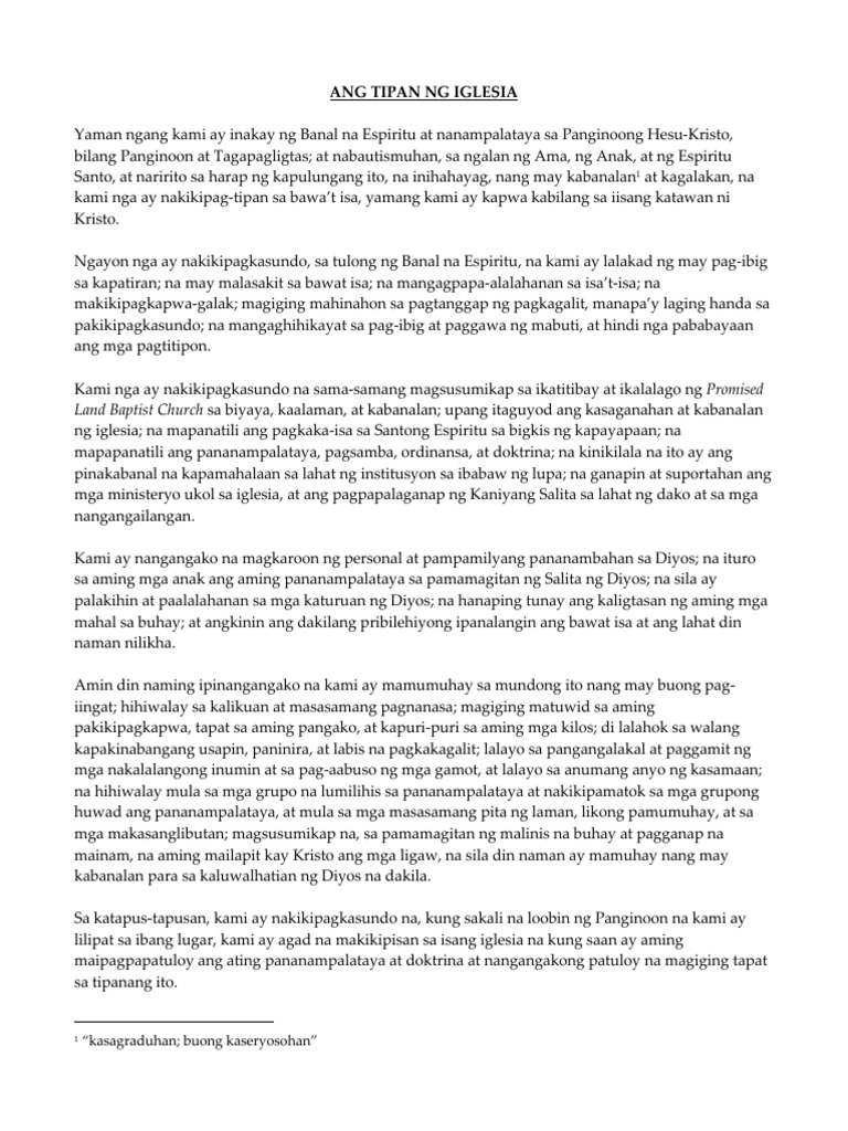 Ang Tipan NG Iglesia Proof Read 2022 | PDF