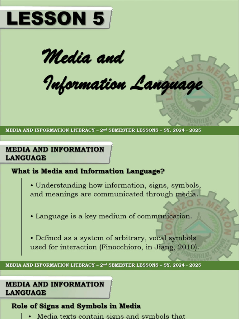 Media and Information Language Overview | PDF | Information | Literacy