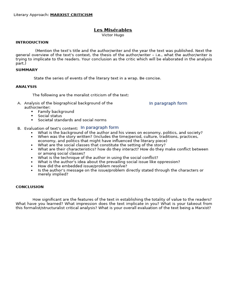 Marxist-Critical-Analysis-Template | PDF