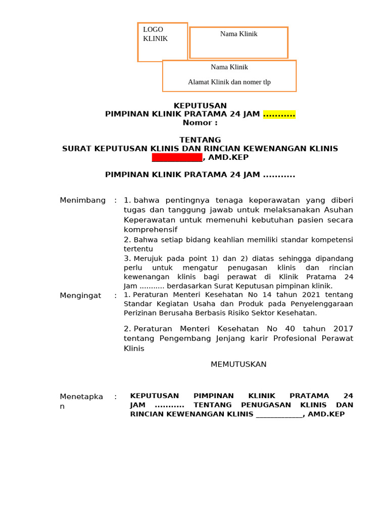 SPK RKK PERAWAT D3 | PDF