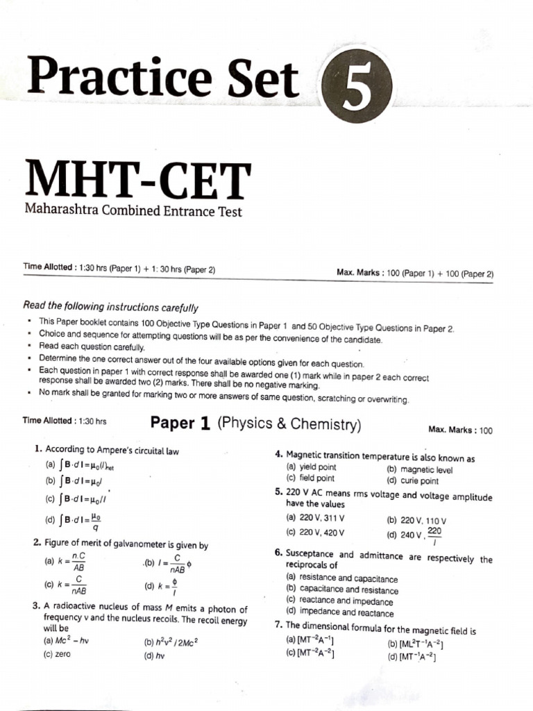QP-05-MHCET | PDF | Refraction | Amine