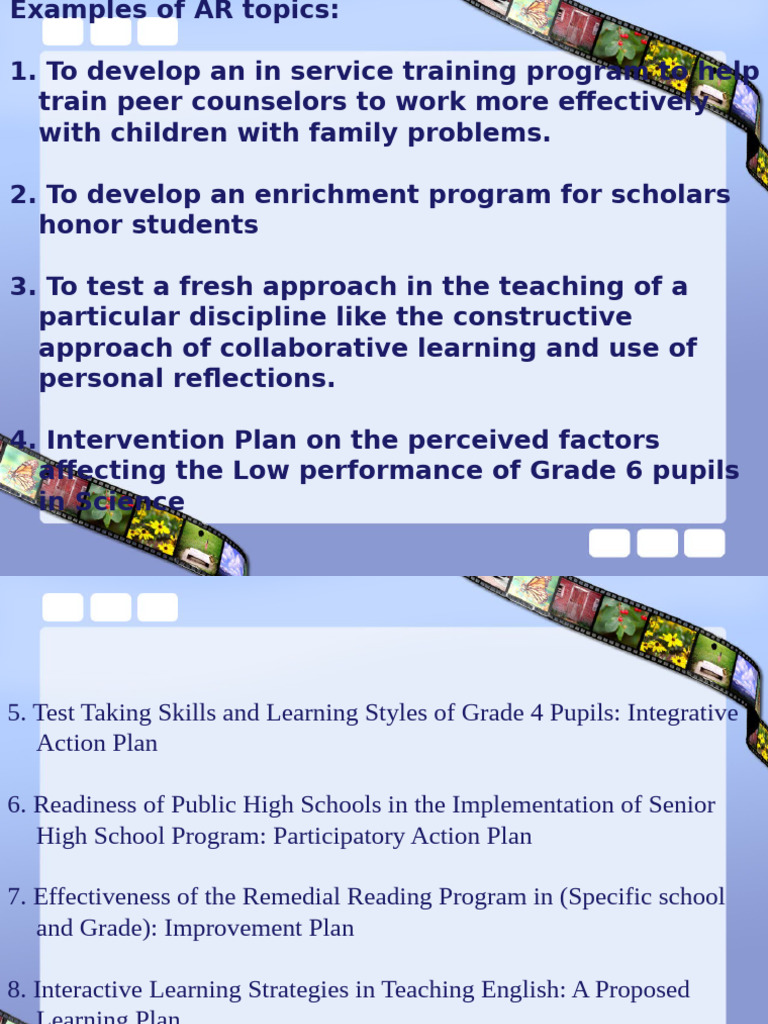 School-Based Action Research Sample | PDF | Science | Learning