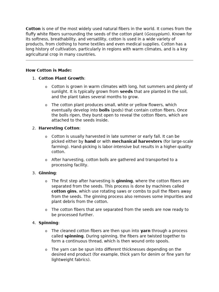cotton | PDF | Textiles | Cotton