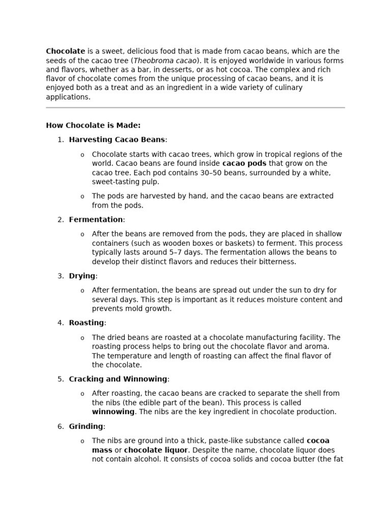 Chocolate | PDF | Chocolate | Cocoa Bean