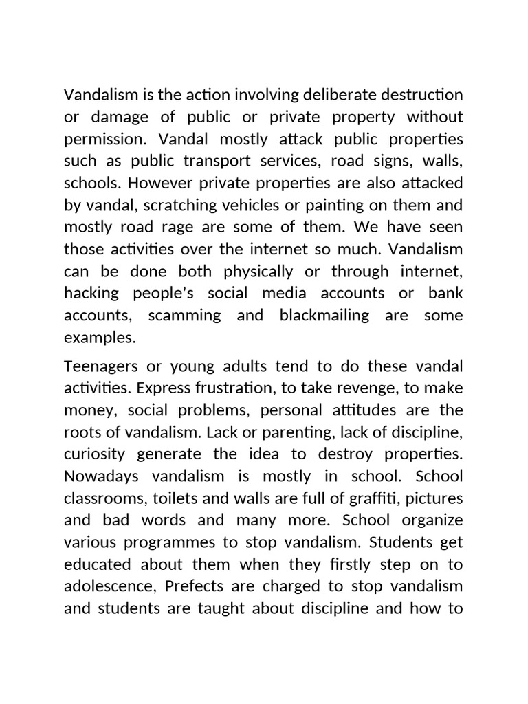 Understanding School Vandalism Effects | PDF
