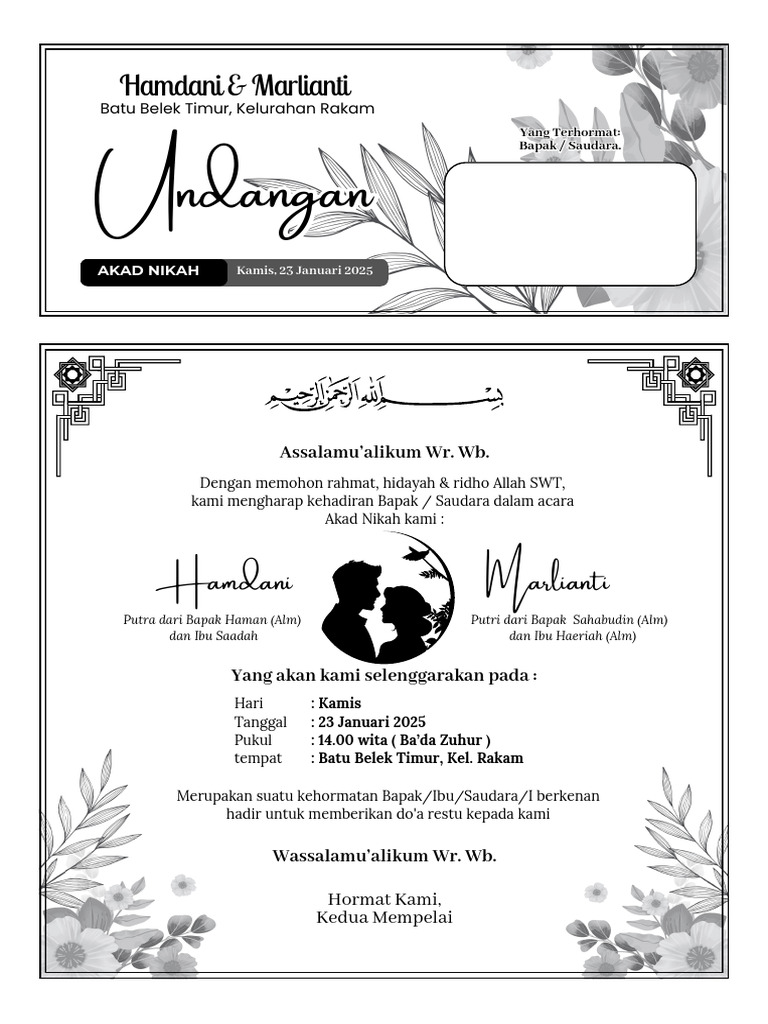 Undangan Akad Nikah | PDF