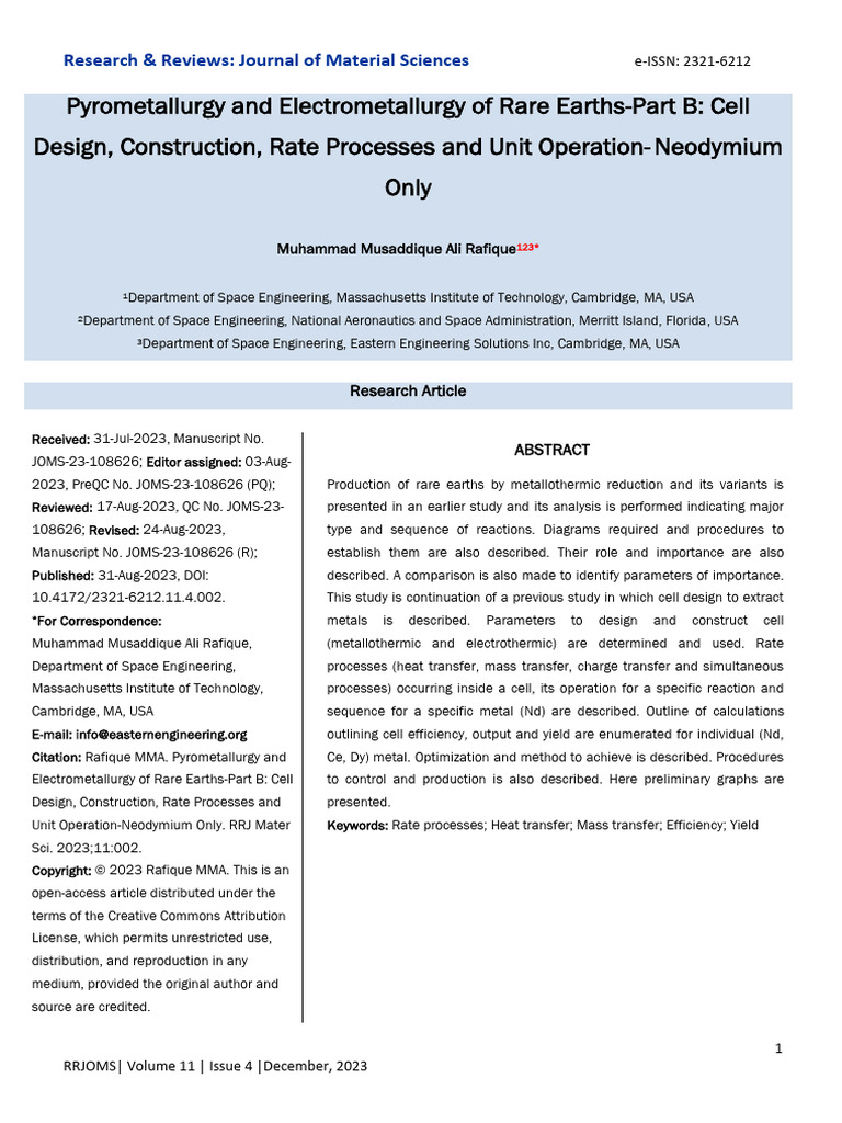 pyrometallurgy-and-electrometallurgy-RE B ND | PDF | Solubility | Metals