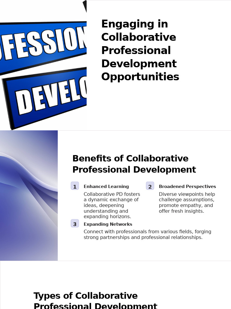 Engaging in Collaborative Professional Development Opportunities | PDF ...