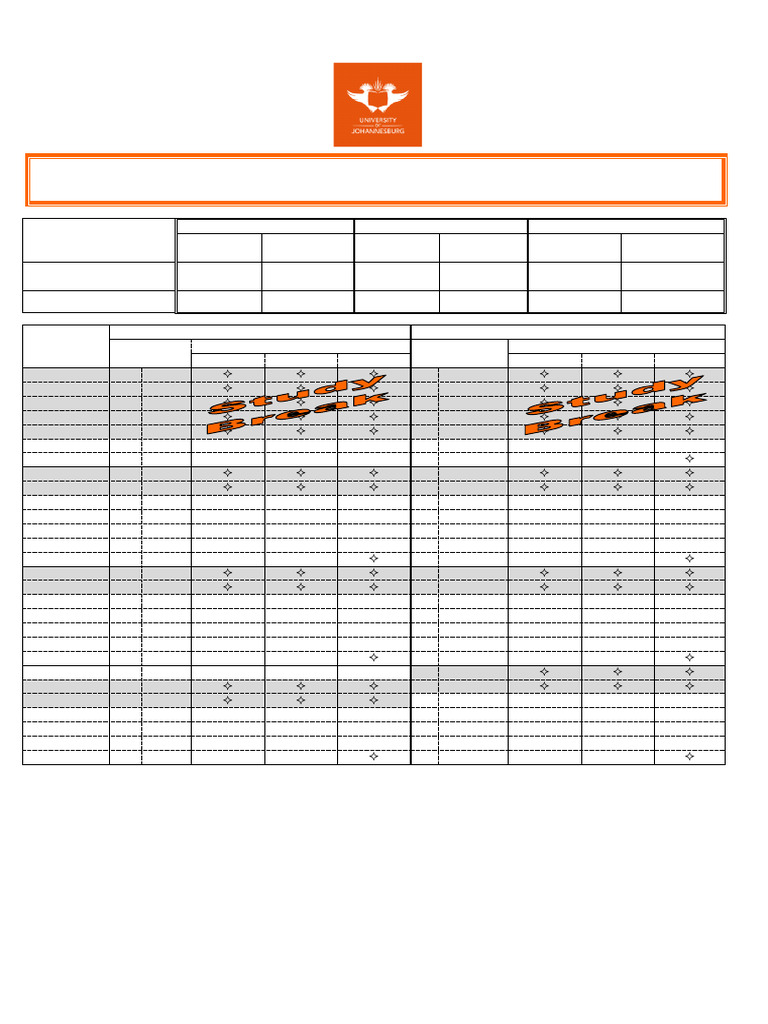 UJ 2025 Examination Timetable Overview | PDF | Academic Term