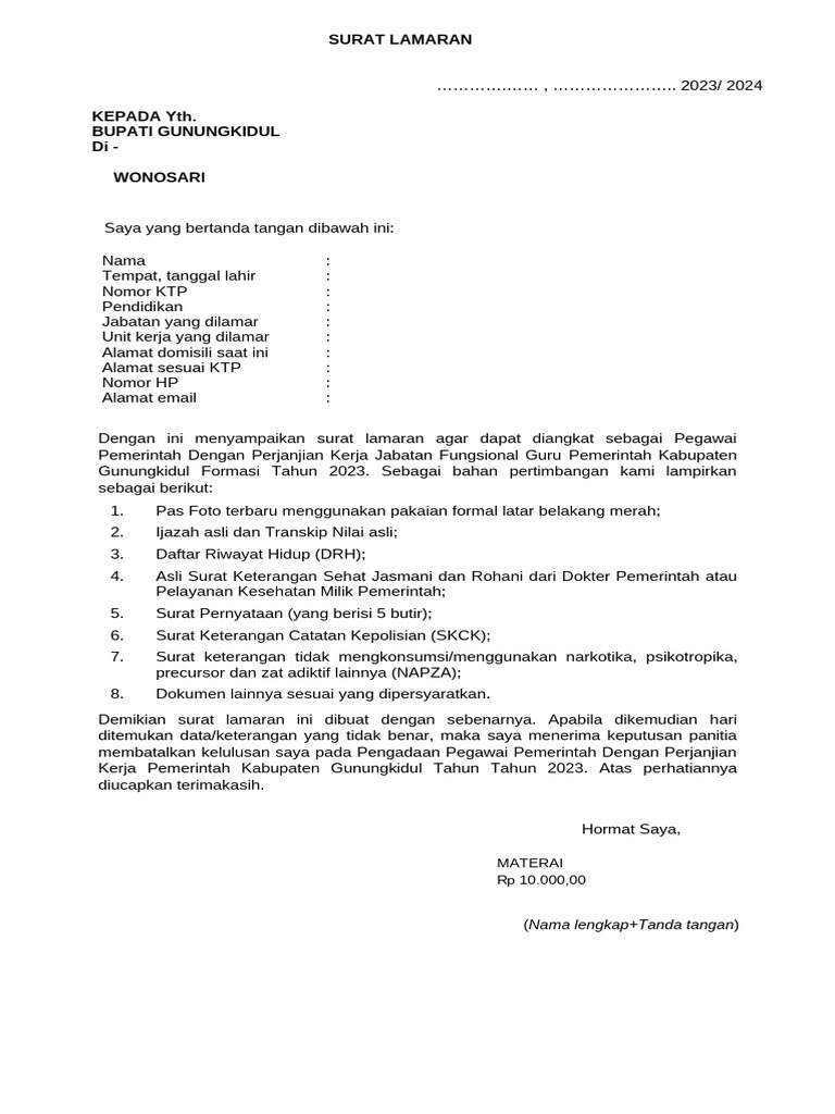 04_Format _Surat_Lamaran_PPPK | PDF