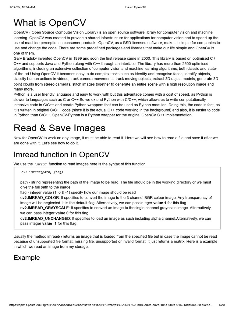 Basic Python OpenCV | PDF | Computing | Imaging Basic Python OpenCV | PDF | Computing | Imaging