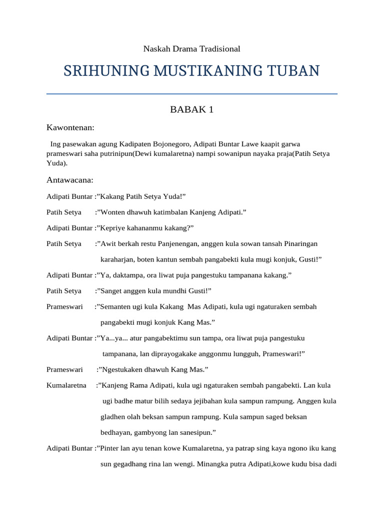 Sri Huning Mustikaning Tuban | PDF