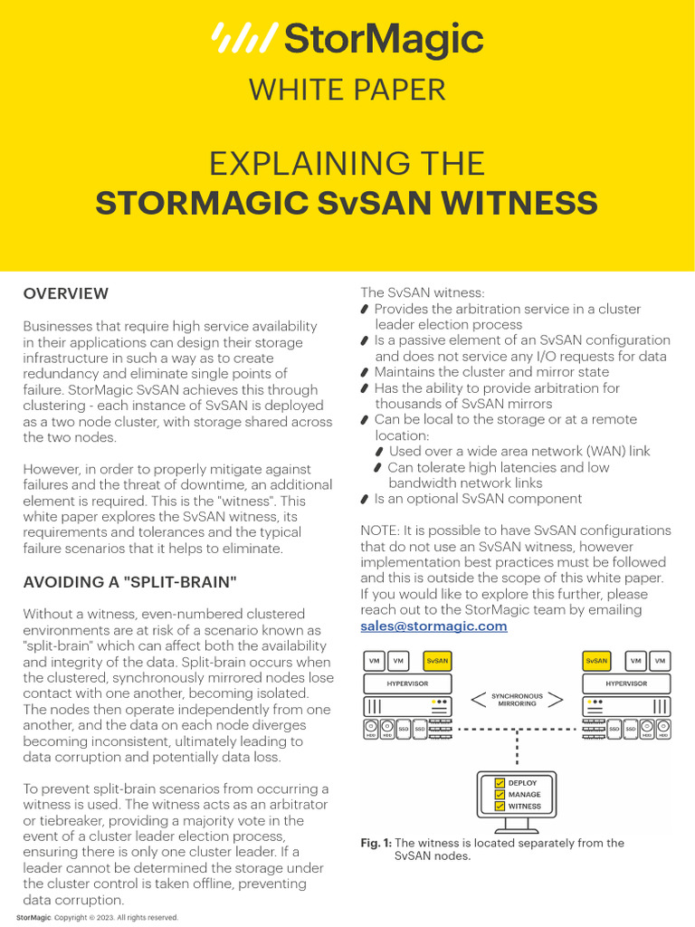 Explaining The StorMagic SvSAN Witness | PDF | Computer Network ...