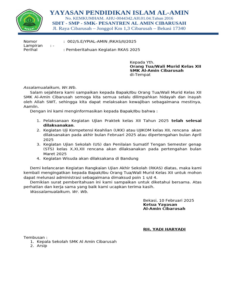 SURAT EDARAN RKAS 2025 | PDF