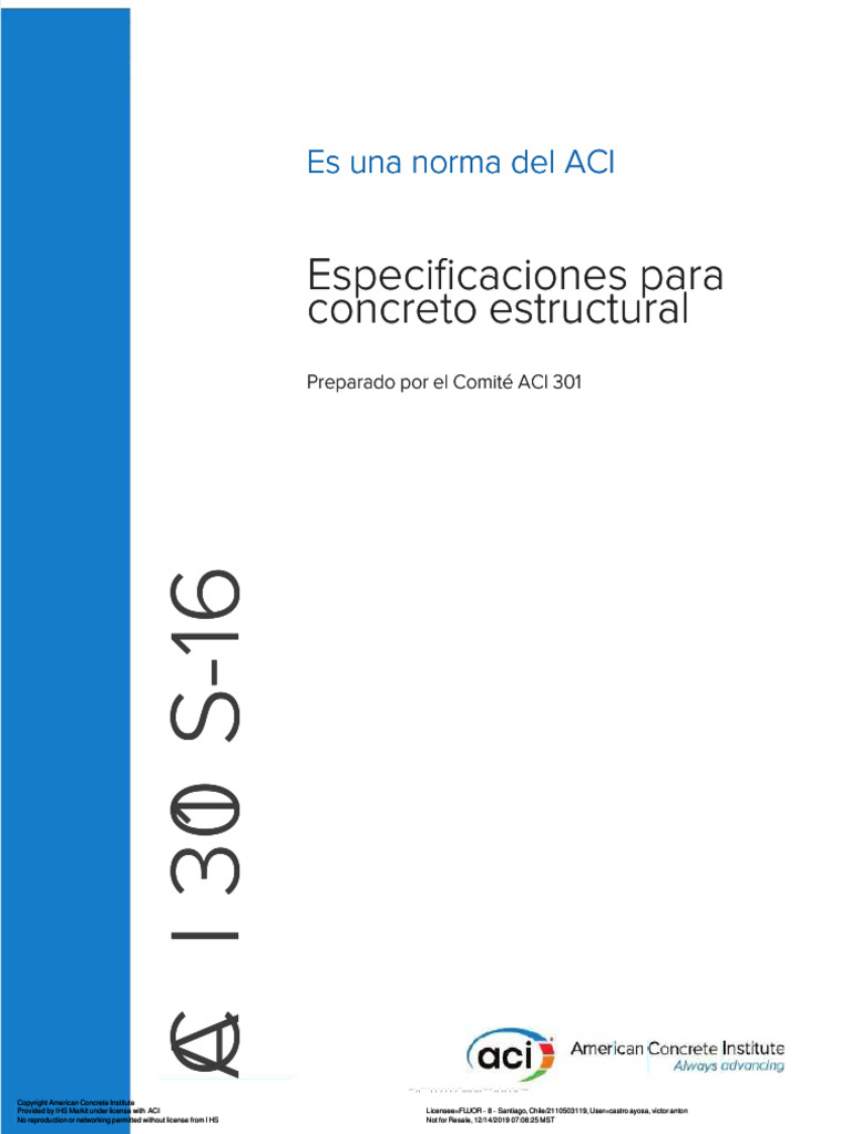 Especificaciones ACI 301-16 para Concreto | PDF | Hormigón ...