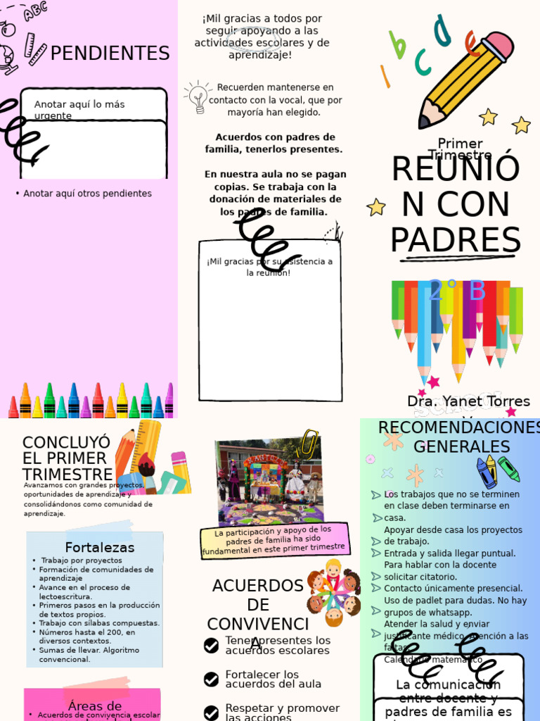 Tríptico Padres de Familia Editable | PDF | Salón de clases | Cognición