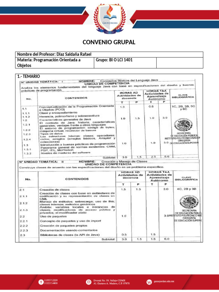 Formato Convenio Grupal LCI 1401 | PDF