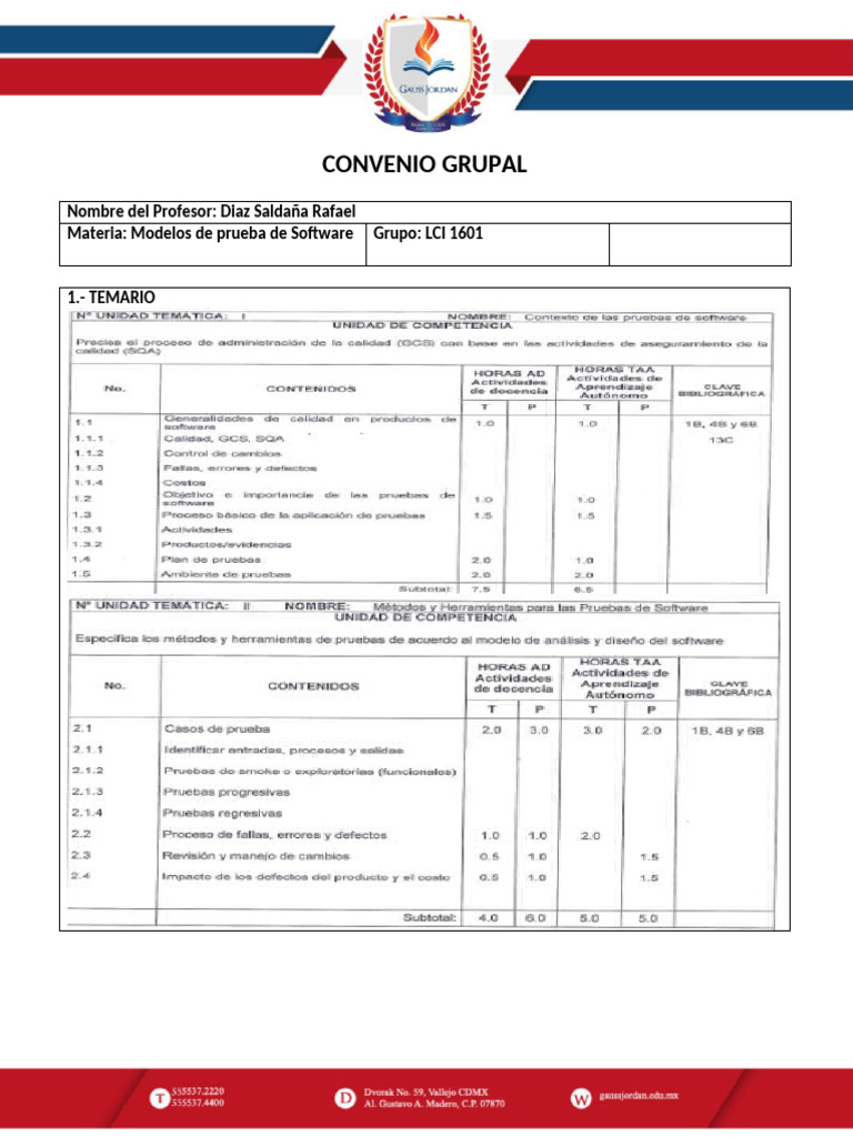 Formato Convenio Grupal LCI 1601 | PDF