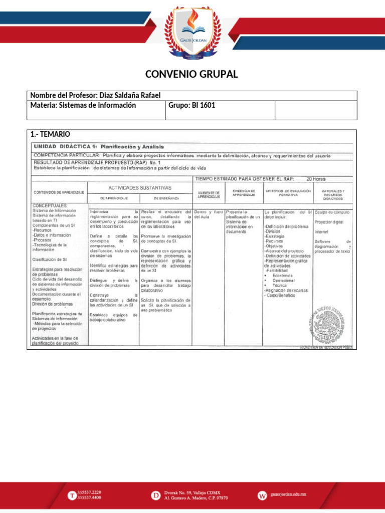 Formato Convenio Grupal LCI 1801 | PDF