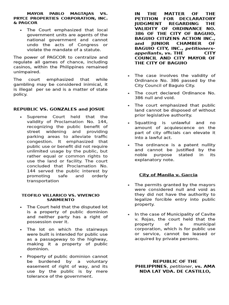 Pubcorp Cases Digest - Summary | PDF | Justice | Crime & Violence