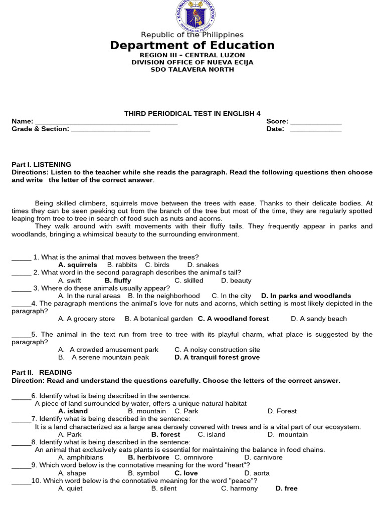 Q3_PT_ENGLISH-4-with-BOW | PDF | Verb | Adjective