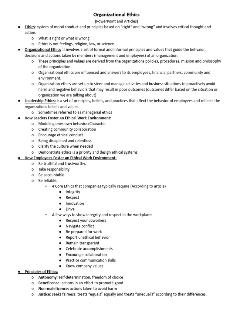 Understanding Organizational Ethics | PDF | Justice | Crime & Violence