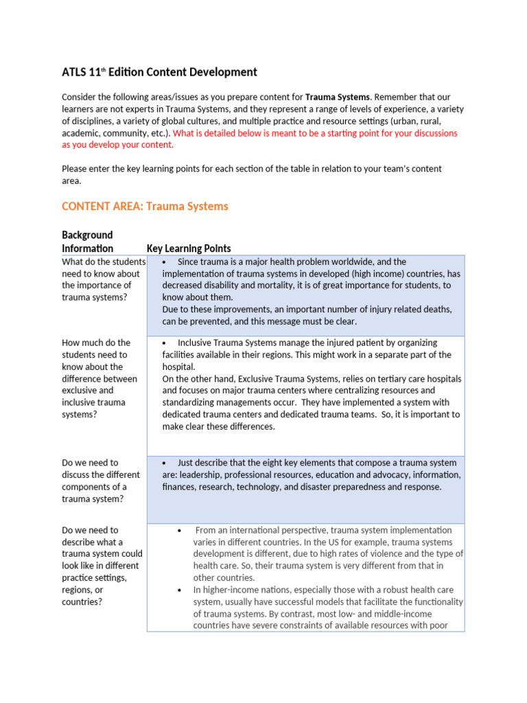 ATLS 11th Edition Content Overview | PDF | Major Trauma | Health Care