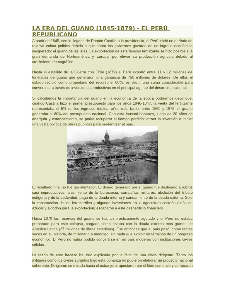 La Era Del Guano | PDF | Perú