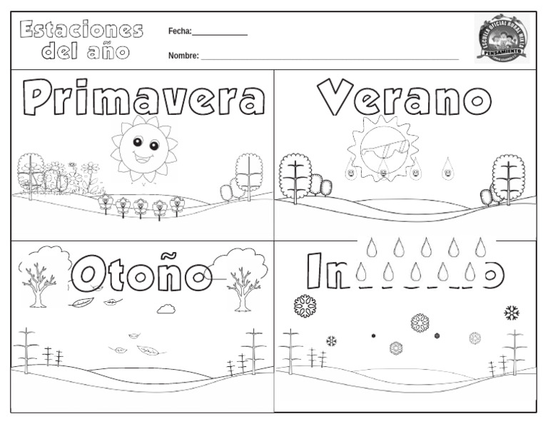 Estaciones Del Año para Colorear y para Imprimir | PDF