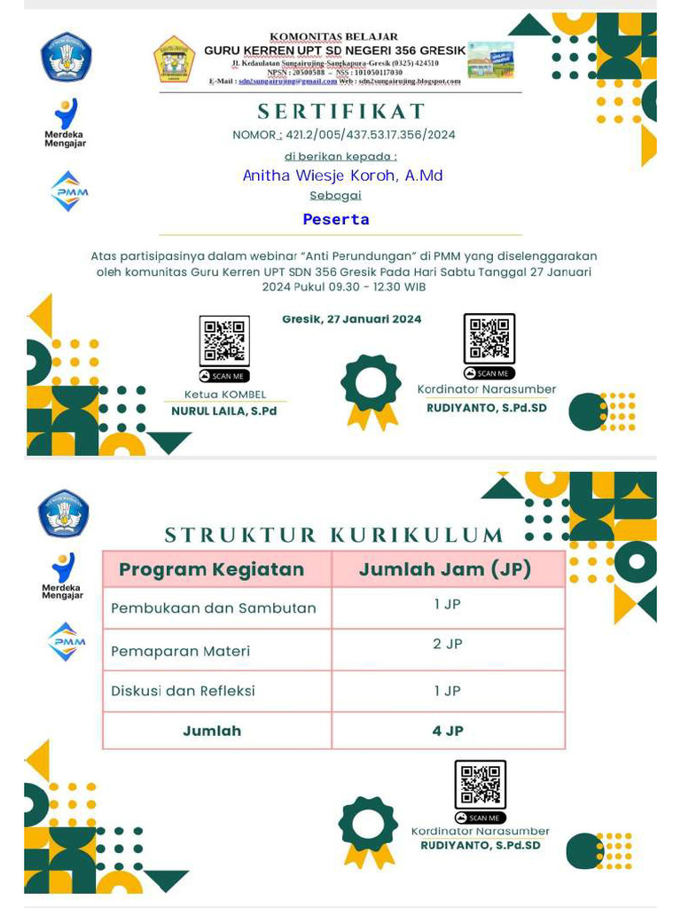 Anitha Sertifikat 2 | PDF