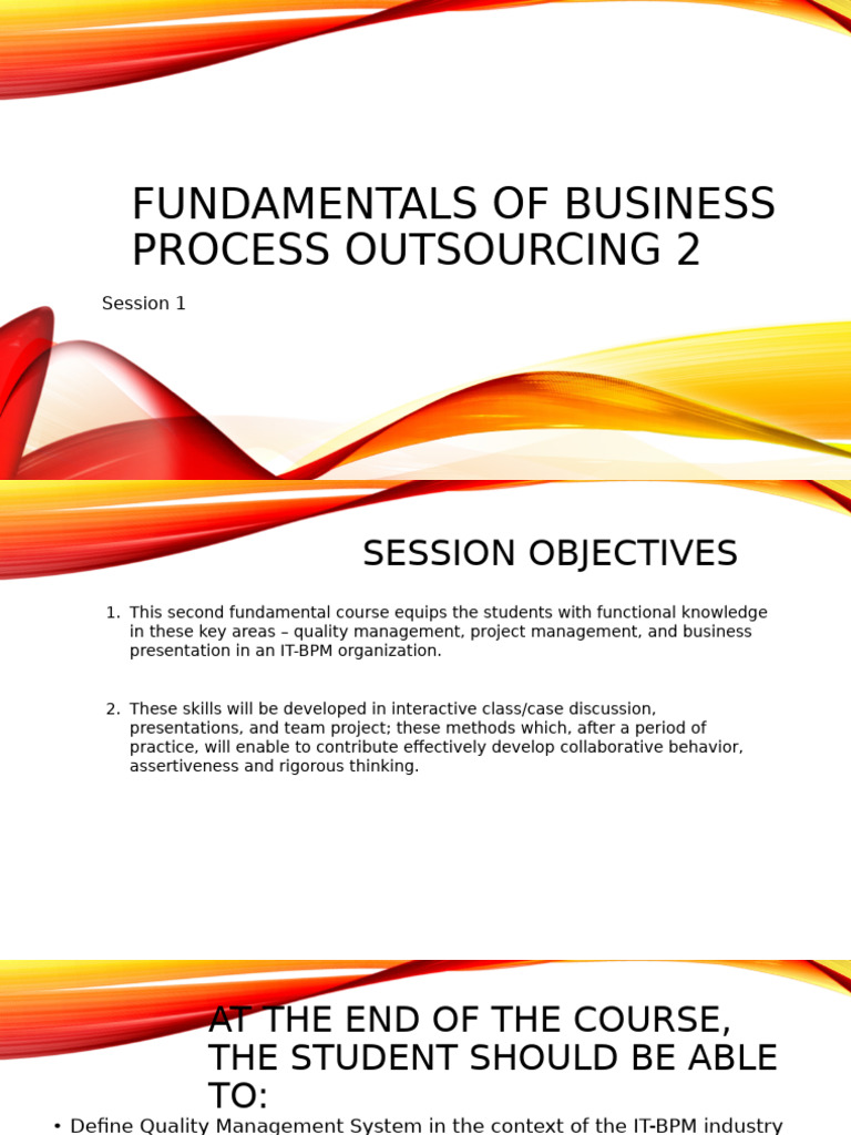 BPO 2 Fundamentals Overview | PDF | Project Management | Quality Management