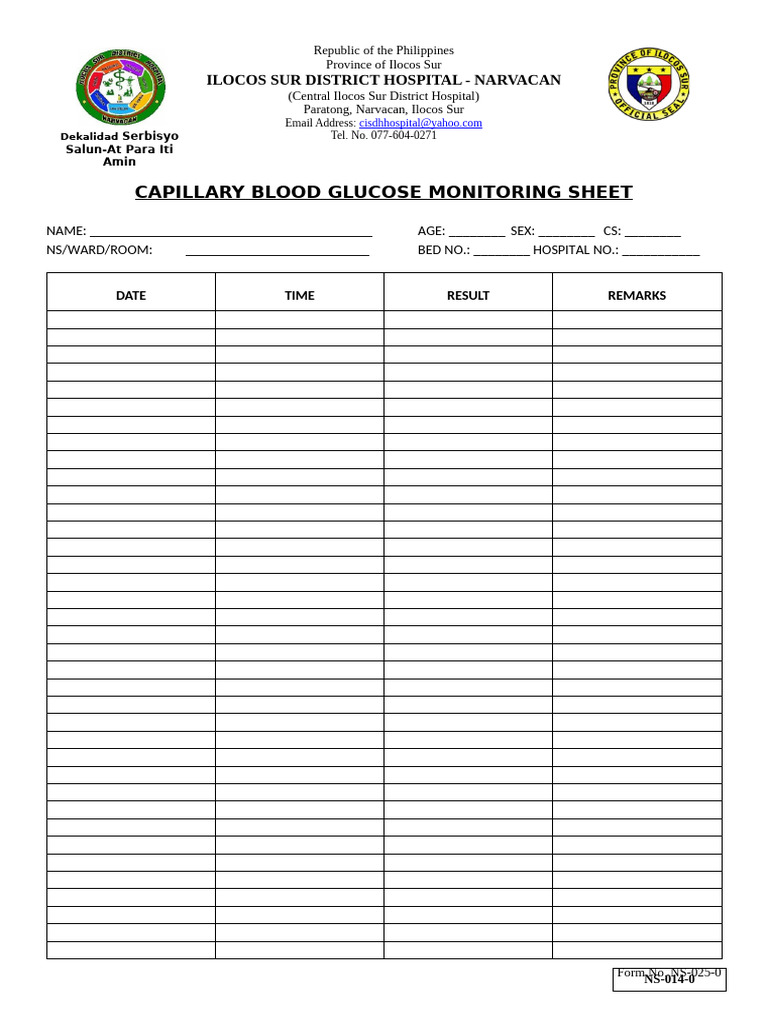 CBG Monitoring Sheet | PDF
