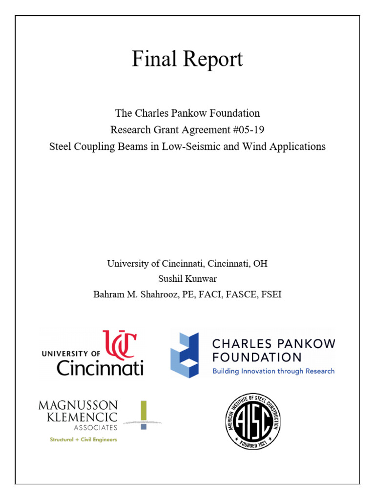 Steel Coupling Beams in Low-Seismic and Wind Applications | PDF ...