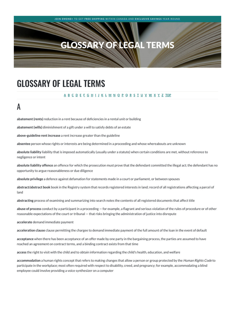 Comprehensive Legal Terms Glossary | PDF | Cost Of Living | Affidavit