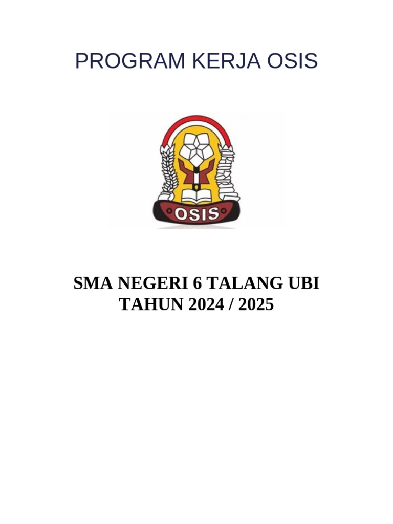 Program Kerja Osis 2024 - 2025 Eka | PDF