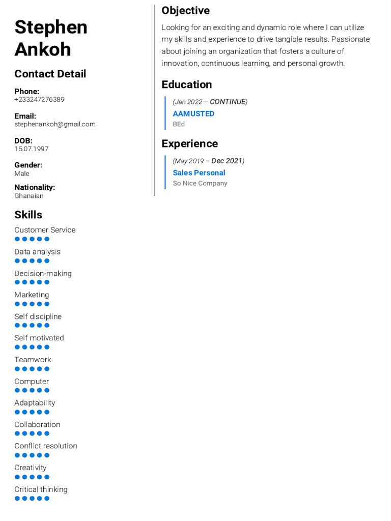 Stephen Resume 374 | PDF