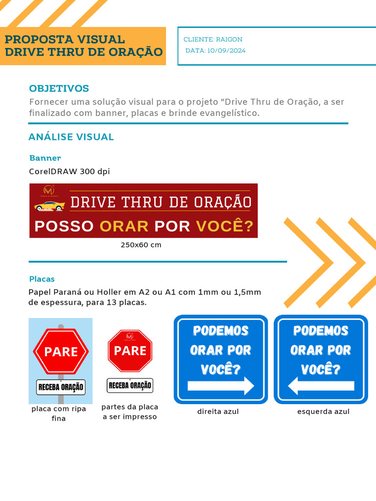 Proposta Visual Drive Thru de Oração | PDF