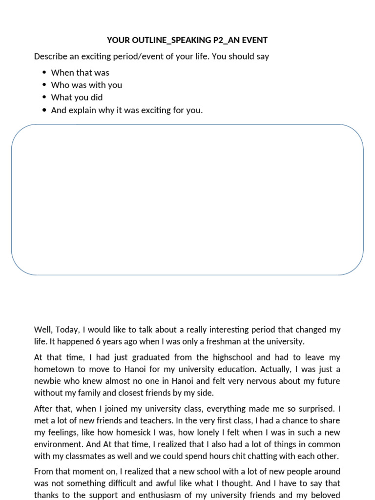 Brainstorm Handout - Speaking - Event | PDF