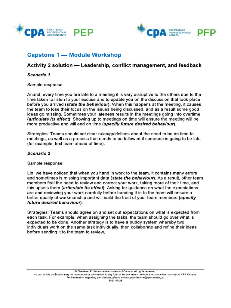 WORKSHOP Answers | PDF