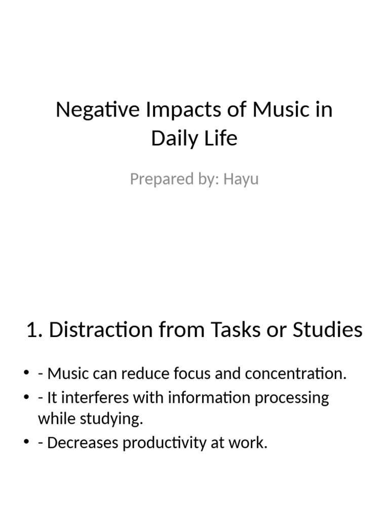 Negative Impacts of Music | PDF