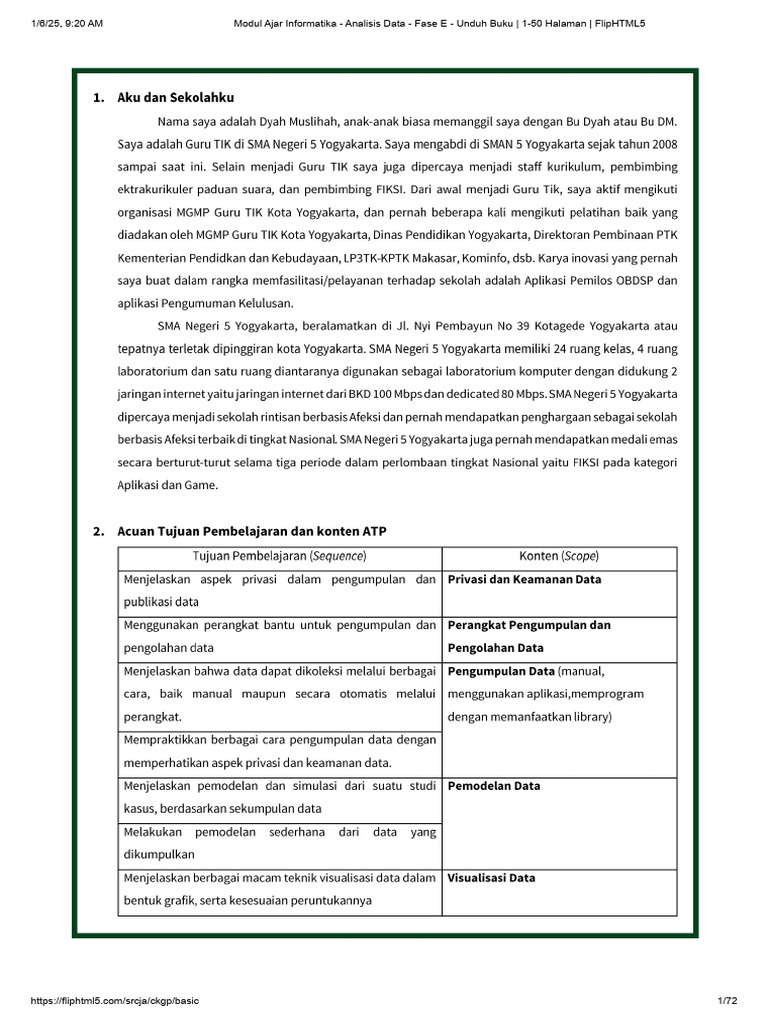 Modul Ajar Informatika - Analisis Data - Fase E - Unduh Buku - 1-50 Halaman - FlipHTML5 | PDF