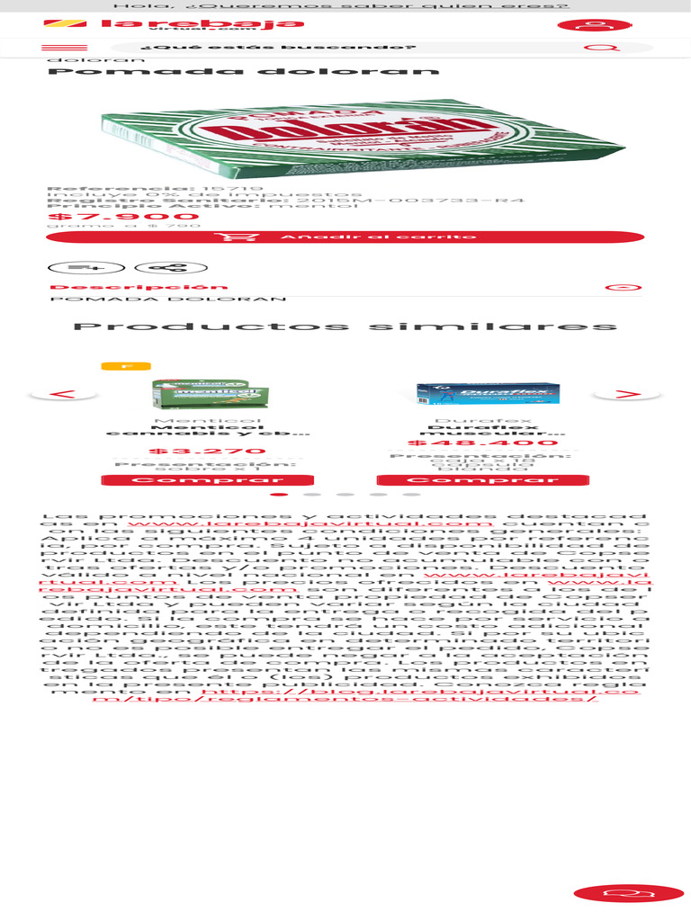 Pomada Doloran: Precio y Usos | PDF