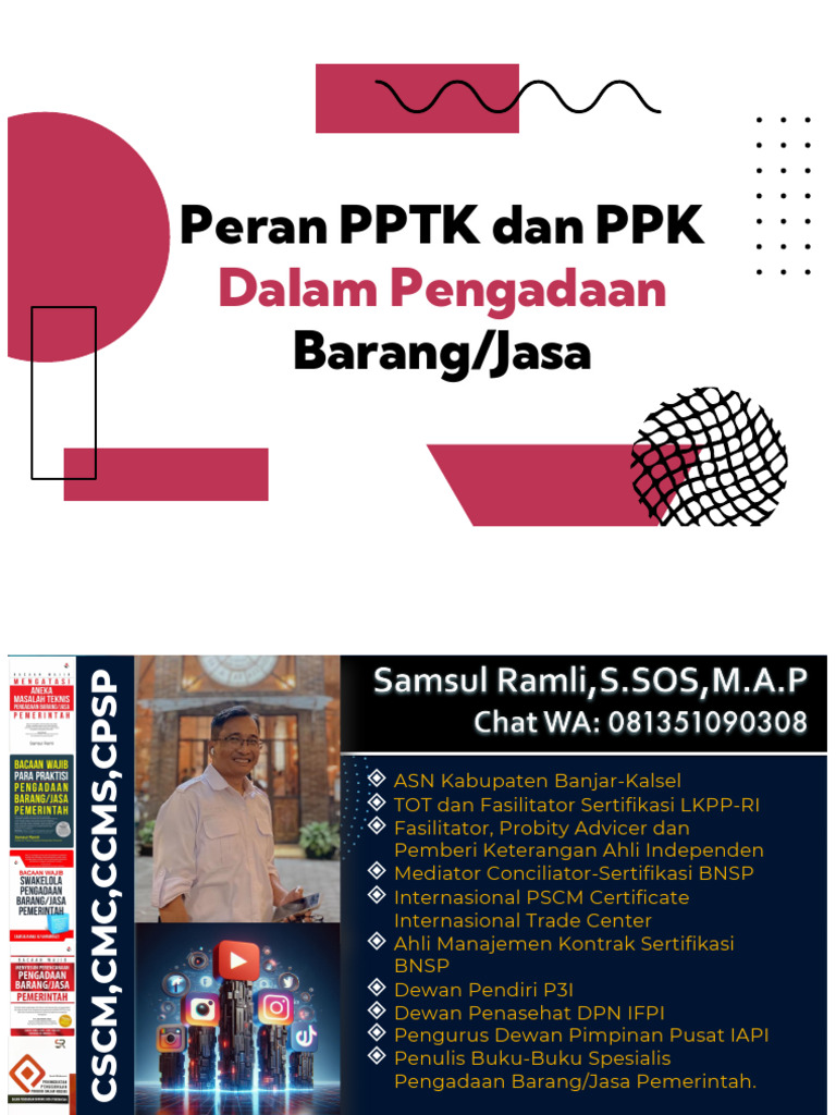 Peran PPTK Dan PPK Dalam Pengadaan Barangjasa | PDF