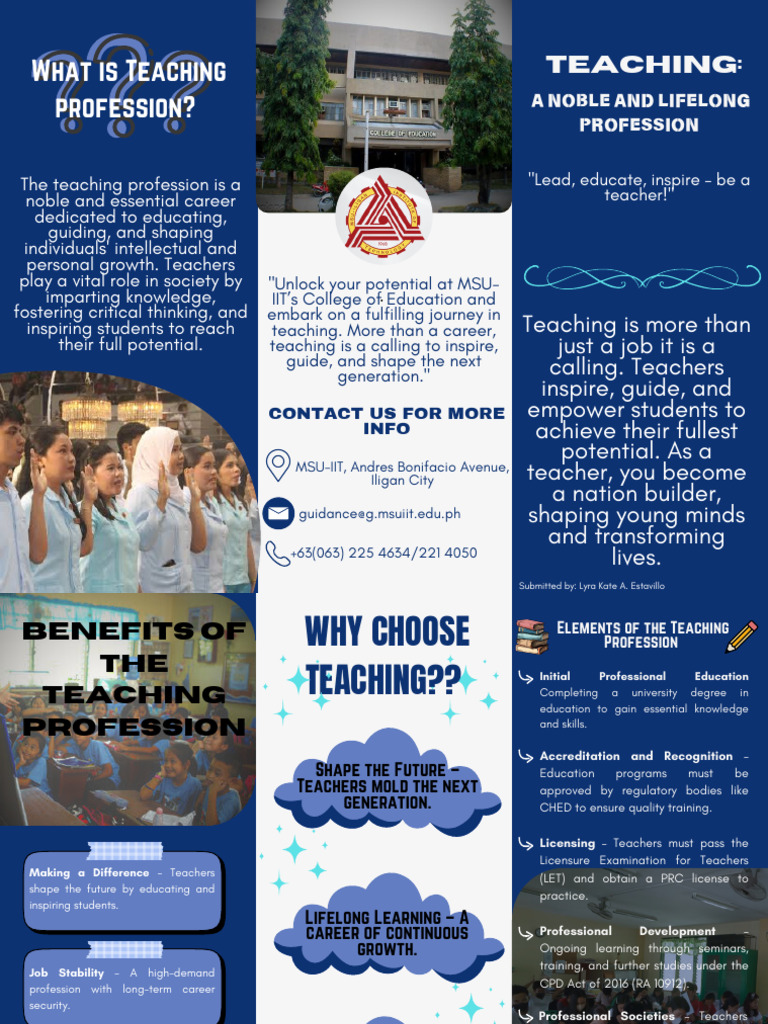 Cpe101 Brochure Lyra Kate A. Estavillo | PDF | Profession | Teachers