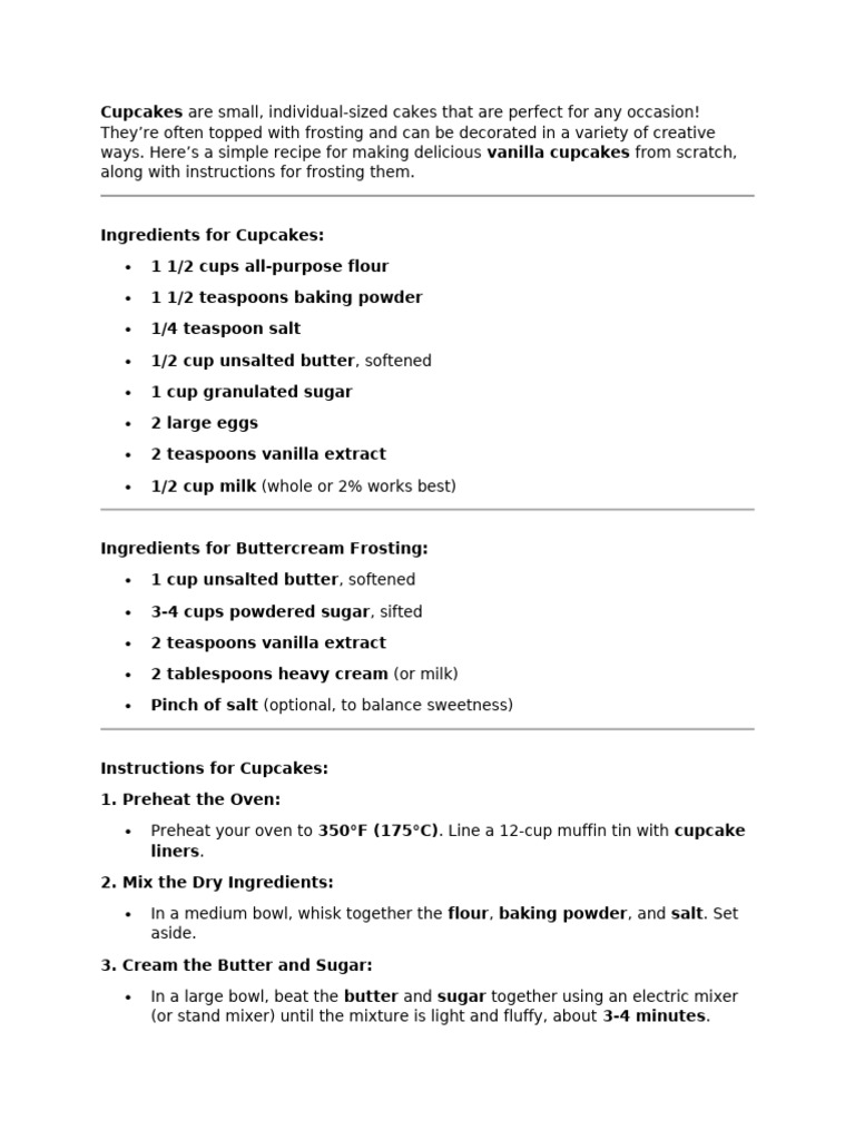 Cupcakes Pdf Cupcake Foods