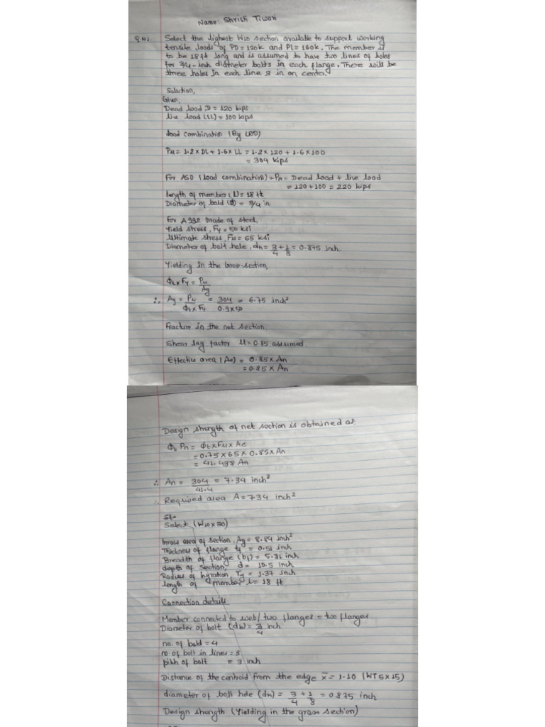 Advanced Steel Design Assignment 1 | PDF